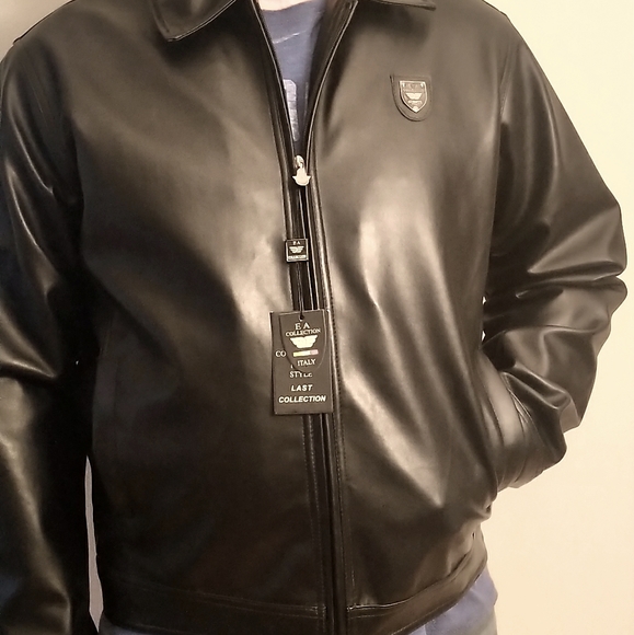 EA Collection | Jackets & Coats | Ea Collection Faux Leather Bomber New ...